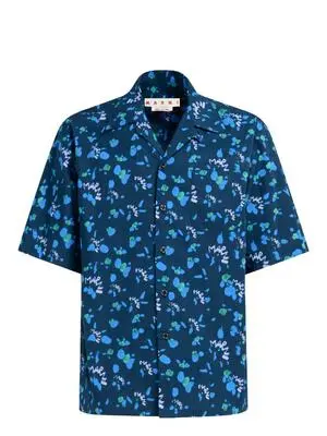 Marni Graphic Printed Buttoned Shirt - Blue