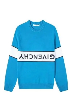 Givenchy Logo Round Neck Sweater - Blue/white