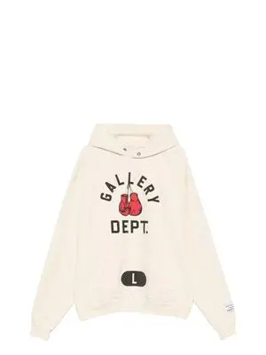 GALLERY DEPT. Long-sleeved Hooded Sweater With Graphic Print - Cream