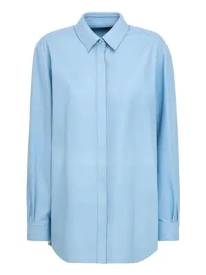 TOM FORD French Plonge Leather Shirt - Blue