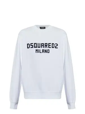 Dsquared2 Velvet Logo Crewneck Sweatshirt - White