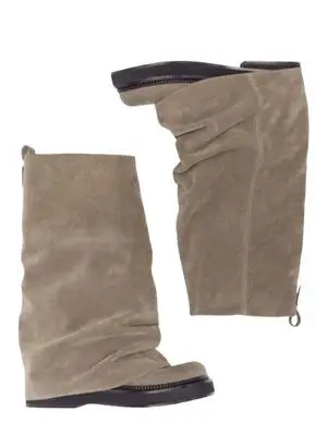 Attico Round Toe Slouch Boots - Marrone