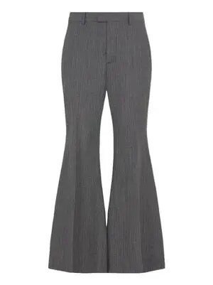 ANN DEMEULEMEESTER Relaxed Wool Blend Bootcut Pants - Black