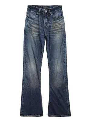 Balenciaga Logo Patch Bootcut Jeans - Blue