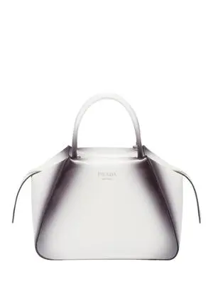 Prada Prada Small Brushed Leather Handbag With Gradient Effect Gradient White
