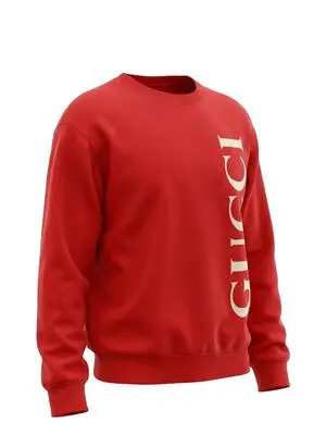 Gucci Logo Print Crewneck Sweatshirt - Red