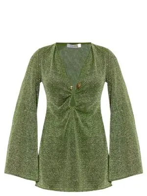OSEREE Oseree Lurex Cut-Out Mini Dress
