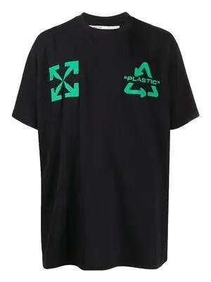 OFF-WHITE Black Three-dimensional Logo Printed T-shirt