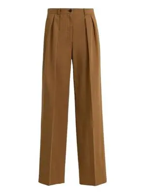 THE ROW Igor Cotton Wide Leg Pants - Brown