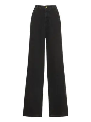 Blumarine Embellished Wide Leg Jeans - Black
