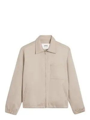 Ami Long-sleeved Zipped Bomber Jacket - Nude