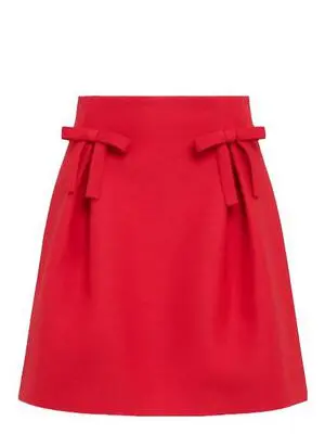 Valentino Garavani Crepe Couture Mini Skirt With Bows - Red