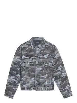 Balenciaga Camouflage Denim Jacket - Black