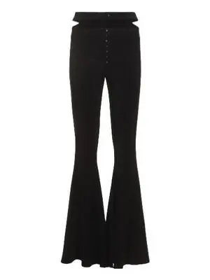 MUGLER Horn Cutout Flared Trousers - Black