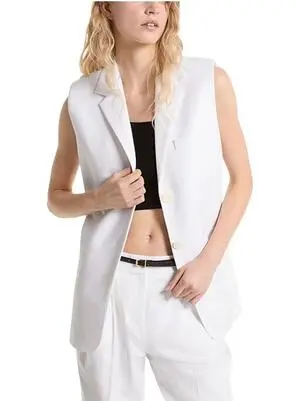 Michael Kors Sleeveless Single-breasted Blazer - White