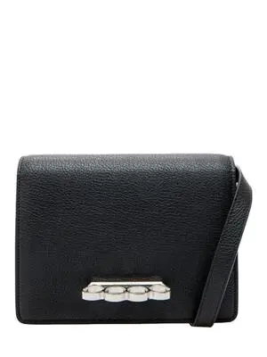 Alexander McQueen The Four Ring Foldover Shoulder Bag - Black