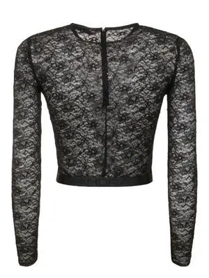 ALESSANDRA RICH Alessandra Rich Lace Top With Crystal Embellishments