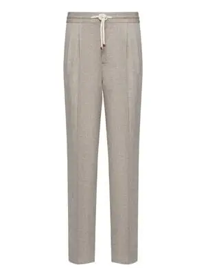 Brunello Cucinelli Drawstring Waist Casual Trousers - Gray