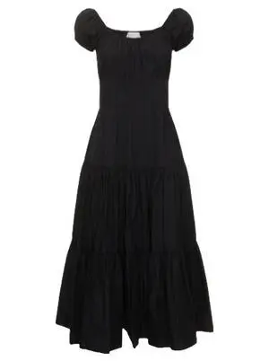 Michael Kors Pleated Midi Dress - Black