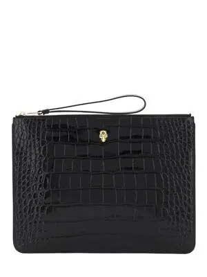 ALEXANDER MCQUEEN Alexander McQueen Skull Embossed Zip Pouch