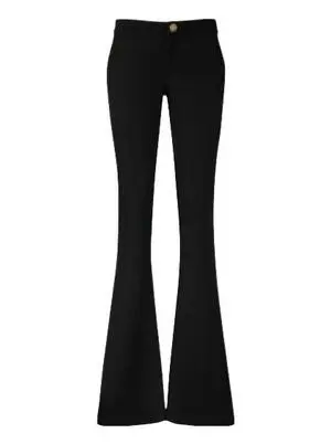 Balmain Logo Button Flare Pants - Black