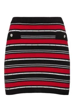 ALESSANDRA RICH Alessandra Rich Striped Knitted Mini Skirt