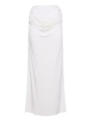Magda Butrym Draped Maxi Skirt - White