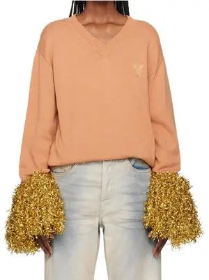 DOUBLET Cheerleading Pompon Sweater - Camel