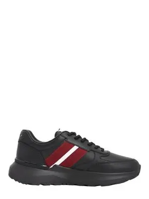 Bally Leather Lace-up Sneakers With Logo Detail - Black
