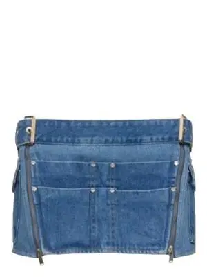 DION LEE Belt-loop Denim Skirt - Blue