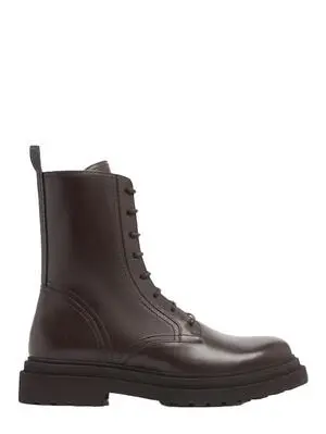 BRUNELLO CUCINELLI Brunello Cucinelli Leather Lace-Up Ankle Boots