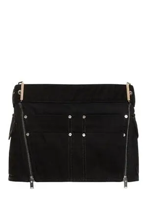 DION LEE Belted Zipper Skirt - Black