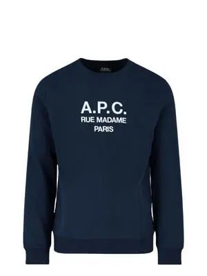 A.p.c. Logo Printed Crewneck Sweatshirt - Black