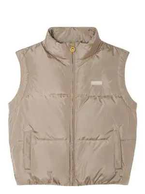 Versace Logo-patch Puffer Gilet - Nude