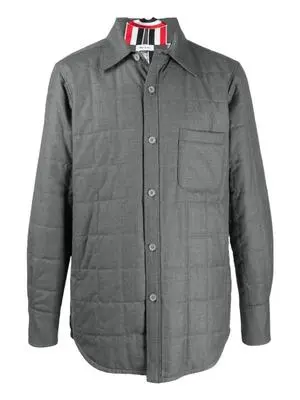 Thom Browne Super 120s Twill Shirt Jacket - Medium Gray