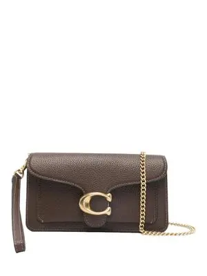 COACH Logo Plaque Chain Crossbody Bag - Brown