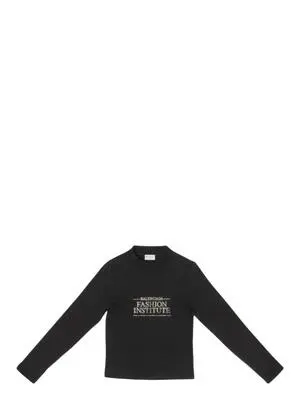 Balenciaga Fashion Institute Fitted Long Sleeve T-shirt - Black