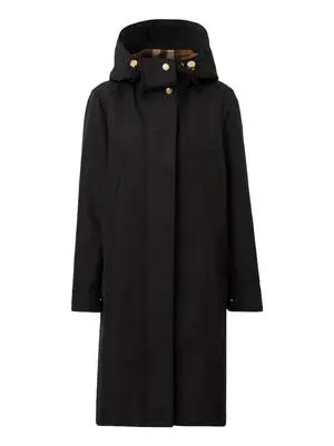 Burberry Single-breasted Hooded Coat - Black