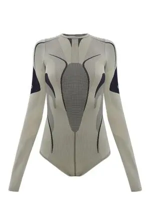 OFF-WHITE Off-White Seamless Long Sleeve Bodysuit With Geometric Paneling