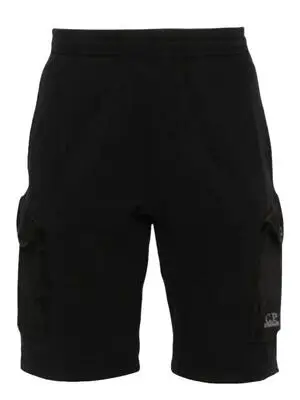 C.P. COMPANY Embroidered-logo Cotton Track Shorts - Black