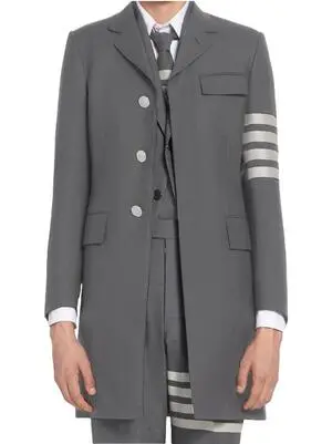 Thom Browne Chesterfield Coat - Medium Gray