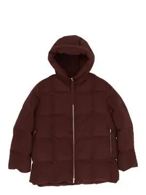 JIL SANDER Zip-up Hooded Down Coat - Brown