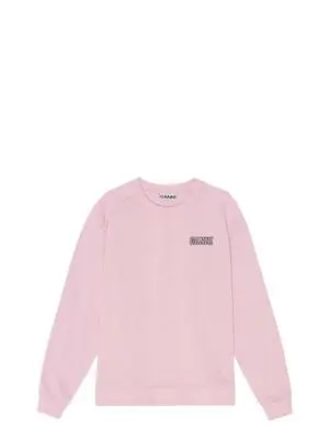 GANNI Pullover Sweatshirt With Embroidered Logo - Pink