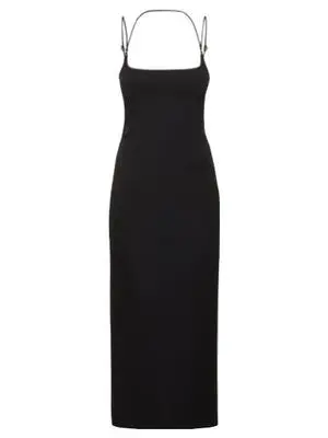 Attico Sleeveless Forked Detail Dress - Black