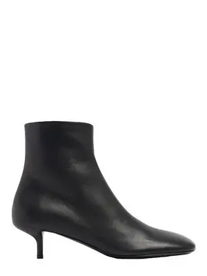Marsèll Leather Ankle Boots With Side Zip - Black