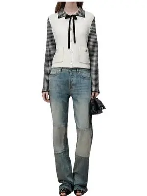 Dior Houndstooth Long Sleeve Jacket - Multicolor