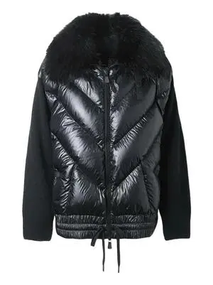 MONCLER Moncler Logo Down Jacket With Fur Collar