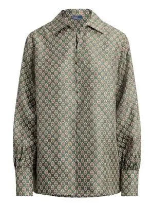 Polo Ralph Lauren Jacquard Printed Long-sleeved Shirt - Gray