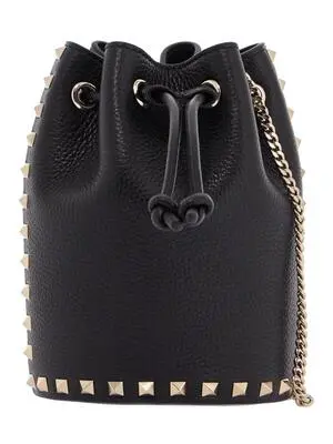 Valentino Garavani Rockstud Drawstring Bucket Bag - Black
