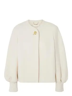 Chloé Balloon Sleeve Cropped Jacket - White